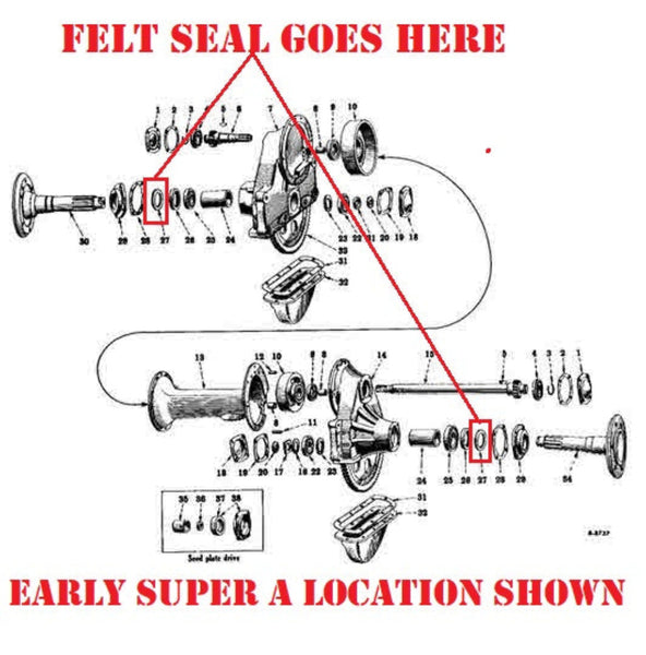 New Rear Outer Axle Felt Seal For Ih Farmall A Av B Bn Super A Tra