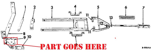 Push Blade Drawbar Plate Adaptor For Ih Farmall Cub Tractors 651831r2