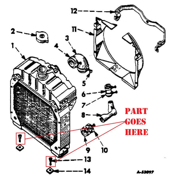 New Radiator Mounting Bolts for IH Farmall Super C, 100, 130, 140, 200 ...