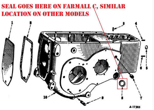 New Brake Shaft Seal for Farmall Super C, 200, 230, 240 and Other Trac ...