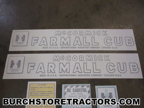 Complete Vinyl Decal Set for Farmall Cub Tractors, USA MADE!!! – Burch ...