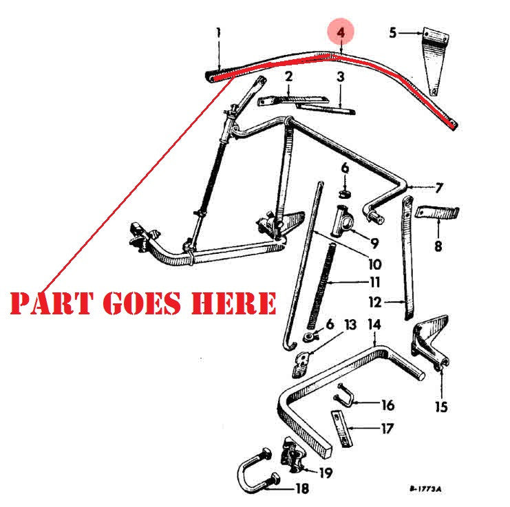 Rear Cultivator - Hitch Lifting Rod for Farmall A Tractors, 29911B ...