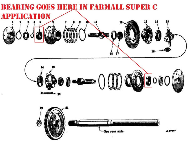 New Pinion Shaft Bearing for Farmall SC, 200, 230, 240 Tractors, FREE ...