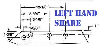 14 Inch Left Hand Plow Share for Ford GP and HD Moldboard Plows, LR14R ...