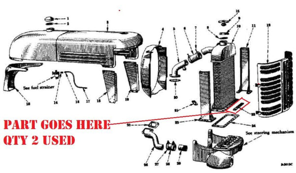 Radiator Hold Down Plate for Farmall Cub or Cub LoBoy Tractors, 351033 ...
