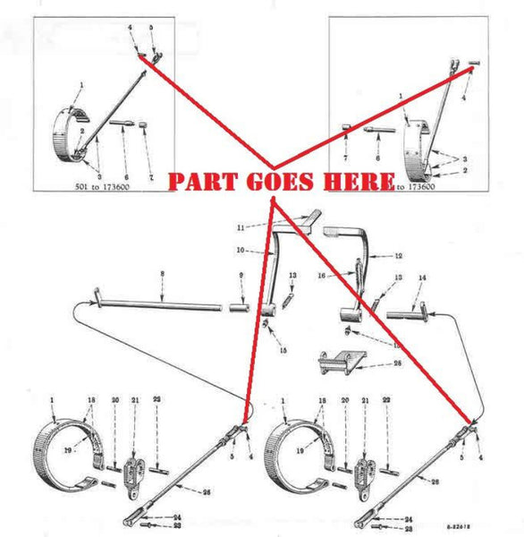 New Brake Rod Clevis Pin for Farmall Cub and Cub LoBoy Tractors, 103495 ...