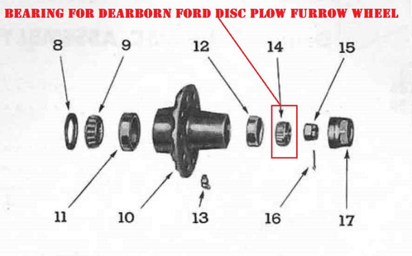 New Outer Bearing Cone for Dearborn Disc Plow Furrow Wheel, B-1216, FR ...