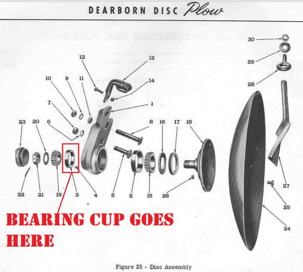 New Disc Assembly Outer Bearing Cup for Dearborn Disc Plows, 103131 ...