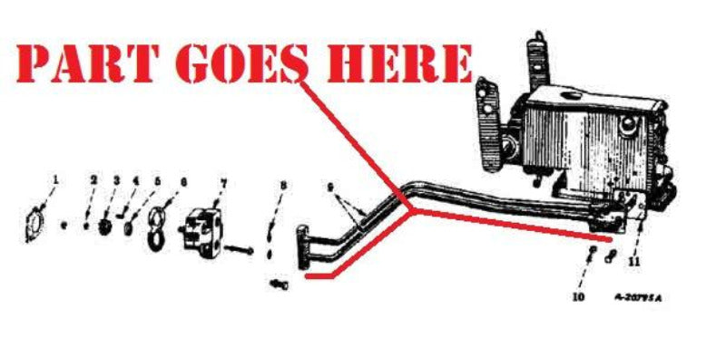Hydraulic Manifold Tubes for Farmall Cub, Cub LoBoy Tractors, 352029R9 ...