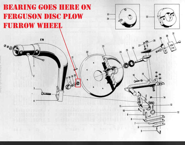 New Furrow Wheel Outer Bearing for Ferguson Disc Plows, 150662M1, FREE ...