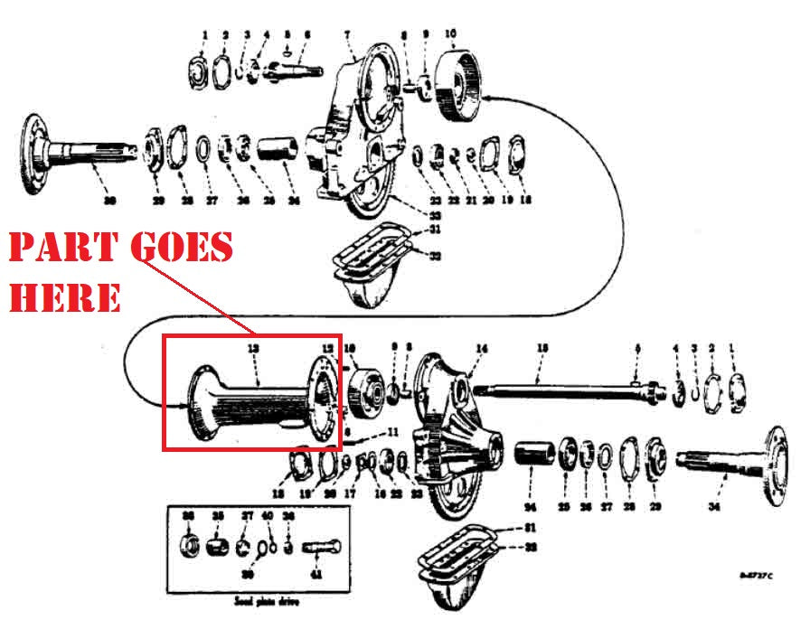 Rear Axle Tube for IH Farmall A, AV and Super A Tractors, 362816R11 ...